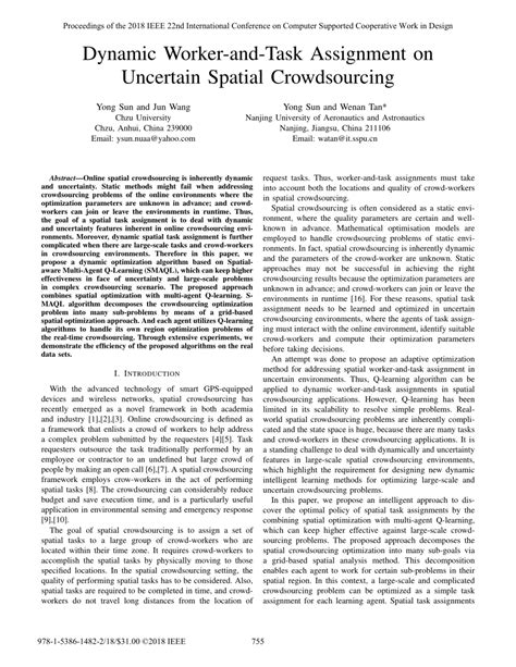 Pdf Dynamic Worker And Task Assignment On Uncertain Spatial Crowdsourcing
