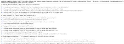 Solved Rather Than Use A Dummy Variable D Coded As 1 For
