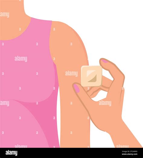 Female Contraceptive Birth Control Patch Stock Vector Image And Art Alamy