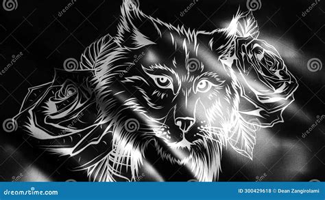 Flag In Loop Of Angry Bobcat Face Profile Stock Footage Video Of