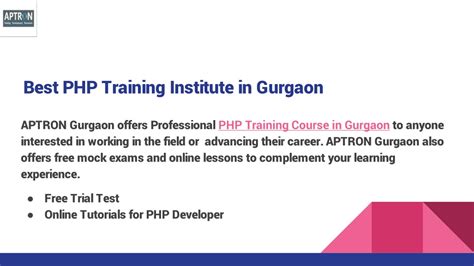 ppt php training in gurgaon powerpoint presentation free download