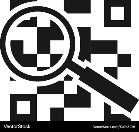 qr code with magnifying glass data encoding icon vector image