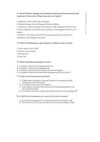 Sap Fi Certification Questions PDF