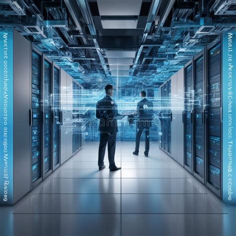 It Engineers Checking Servers In Server Room Stock Image Image Of Facade Blue 332736059