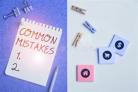 Hand Writing Sign Common Mistakes Business Idea Actions That Are Often