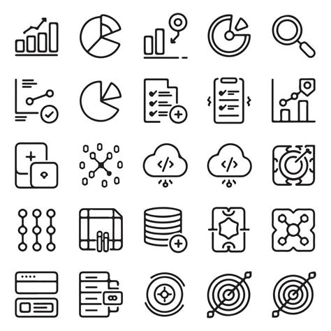 Set Of Data And Analytics Icons 51781240 Vector Art At Vecteezy