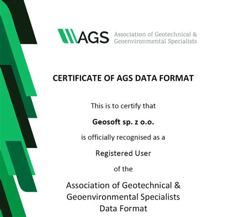 Ags Data Format Certificate Geosoft