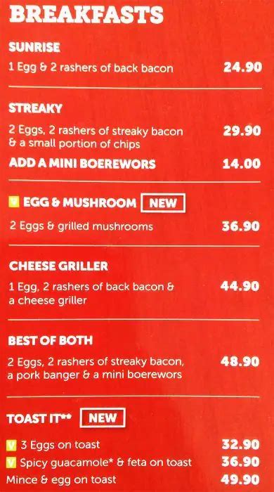 Wimpy Menu Menu For Wimpy Springs East Rand Zomato Sa