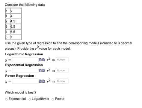 Solved Consider The Following Data Use The Given Type Of
