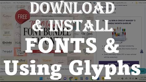 Download And Install Fonts And How To Use Glyphs Fonts Fontsdownload Youtube