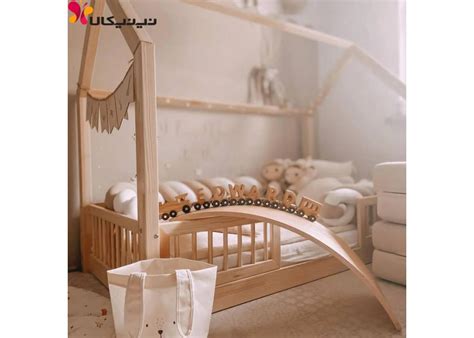 تخت کلبه ای تمام چوب نوجوان آمیسا مدل بی بی هاوس نی نی کالا