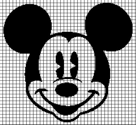 Mickey Mouse Face Graph And Row By Row Written Crochet Instructions 14