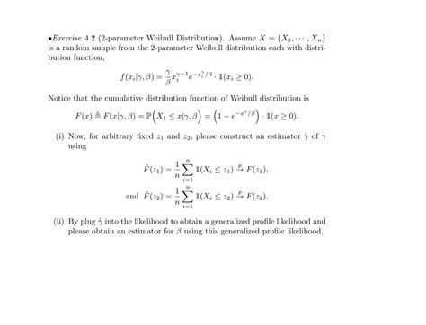 solved exercise 4 2 2 parameter weibull distribution