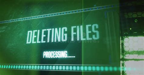 Image Of Deleting Files Processing Text On Interface Over Computer