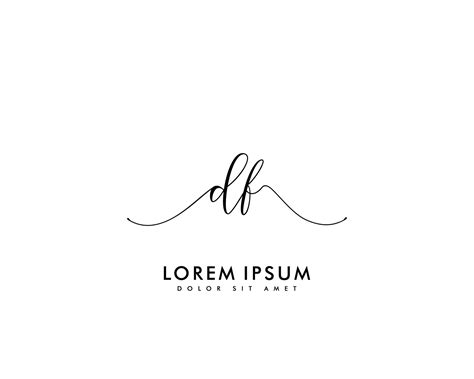 Initial Df Feminine Logo Beauty Monogram And Elegant Logo Design Handwriting Logo Of Initial