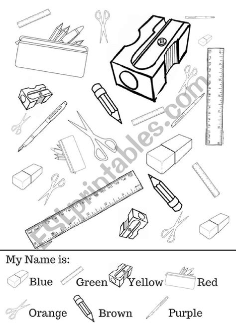 School Stationery School Objects Esl Worksheet By Gazm School Stationery English Books For