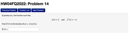 Solved Points Let F Be Function Such That F And Chegg