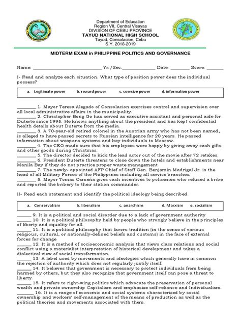 Midterm In Phil Politics Pdf Individualism Rodrigo Duterte