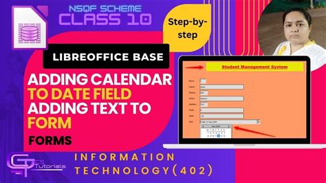 ADDING CALENDAR TO DATE FIELD ADDING TEXT FORMS LIBREOFFICE BASE IT CLASS