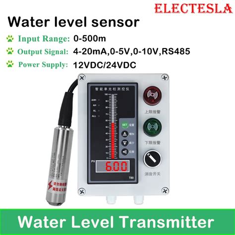 SS316 Sea Water Liquid Level Sensor 12 24VDC Integrate Level Transmitter Input Type Water Level