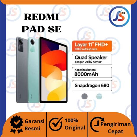 Jual Xiaomi Redmi Pad SE 4GB 128GB Garansi Resmi Shopee Indonesia