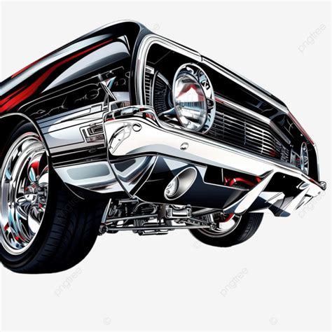 클래식 60년대 스타일의 미국식 머슬카 거대한 크롬 모터 그래픽 자동차 머슬카 뜨거운 막대 Png 일러스트 및 이미지 에 대한 무료 다운로드 Pngtree