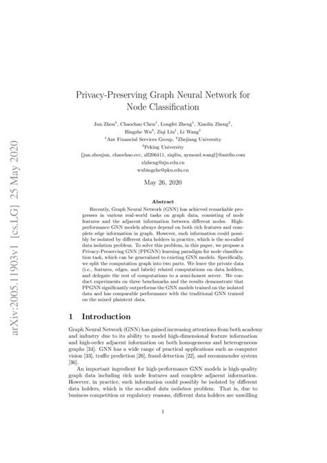 Privacy Preserving Graph Neural Network For Node Classification Deepai