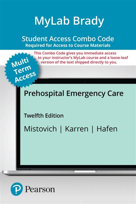 Mylab Brady With Pearson Etext Print Combo Access Cardprehospital Emergency Care