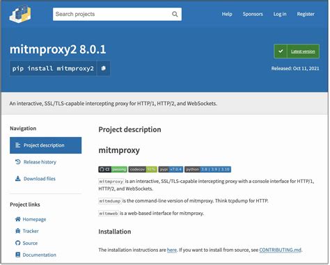 Mitmproxy2 Pypi Page
