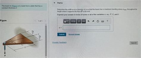 Solved Determine The Width W As A Function Of A So That The Chegg