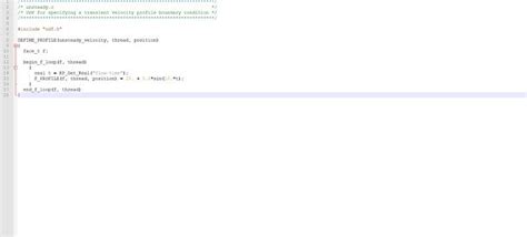Fluent Udf Unsteady Velocity Profile Cfd And Fea Simulation Code Repository Fetchcfd