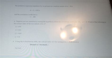 solved the predictive regression equation of x on y based on