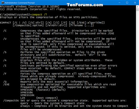 Compress Or Uncompress Windows 10 With Compact Os Tutorials