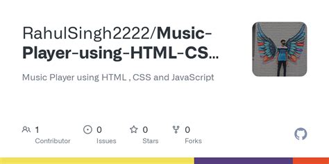 GitHub RahulSingh Music Player Using HTML CSS And JavaScript Music Player Using HTML