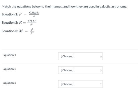 Solved Match The Equations Below To Their Names And How