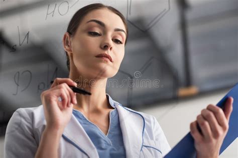 Low Angle View Of Scientist With Stock Image Image Of Medical Health 235971649