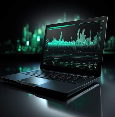 Premium Photo Application Of Laptop With Business Graph Analytical Data Trend Analysis And