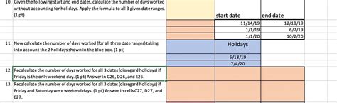 Solved Given The Following Start And End Dates Chegg