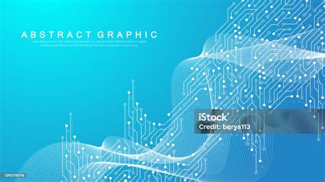 회로 기판 전자 요소가있는 마더 보드 벡터 배너 템플릿 컴퓨터 기술 엔지니어링 개념을위한 전자 질감 마더보드 컴퓨터가 추상적인 그림을 생성했습니다 Cpu에 대한 스톡 벡터