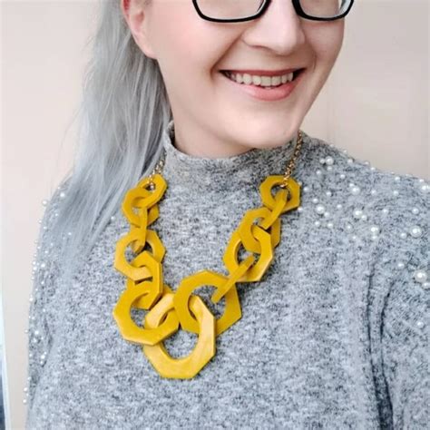 Yellow Bib Necklace Etsy