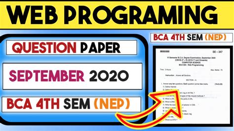 bca 4th sem question paper web programming in kannada youtube