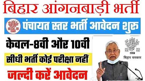 Bihar Anganwadi Recruitment 2023anganwadi Workers And Helpers Post