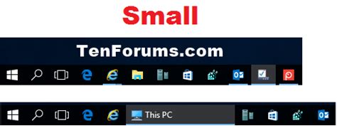 Use Large Or Small Taskbar Buttons In Windows Tutorials