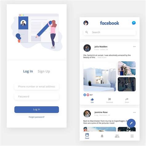 Facebook App Concept Thoughts Design By Pujithondesign Tags Ux Ui Uxdesign Uidesign