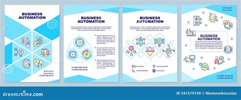 Business Automation Brochure Template Stock Vector Illustration Of Process Poster 241579109