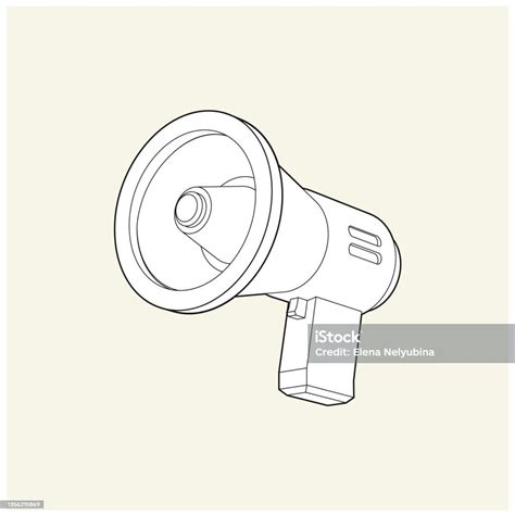 메가폰 스피커 또는 라우드 스피커 불혼 벡터 마케팅 시간 개념 Isometric 3d 모형 3차원 형태에 대한 스톡 벡터 아트