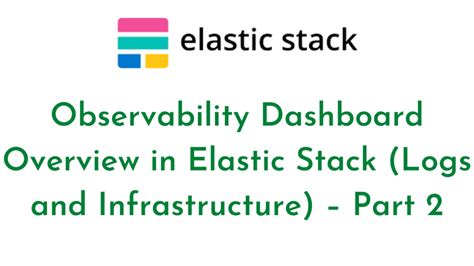 Observability Dashboard Overview In Elastic Stack Logs And