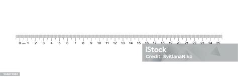 눈금자 25 Cm입니다 측정 도구입니다 눈금자 졸업입니다 눈금자 눈금 25와 1 Cm 크기 표시기 단위 가까운에 대한 스톡 벡터 아트 및 기타 이미지 Istock