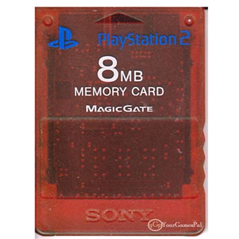 PS2 Memory Card by Sony for PlayStation 2 8 MB Red Clear 100 Original ...