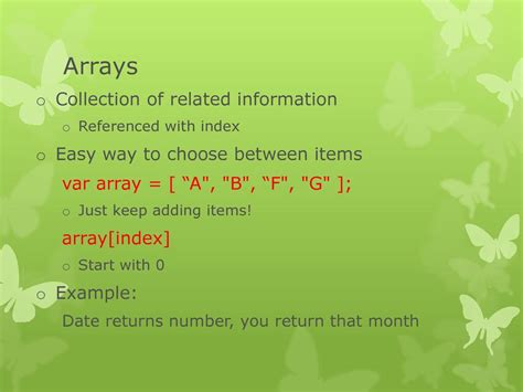 Javascript Arrays Date Ppt Download